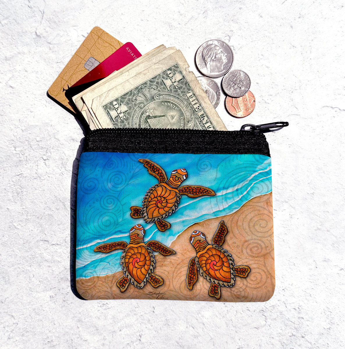 3 Baby Turtles Coin Bag – Stephanie Kiker Designs