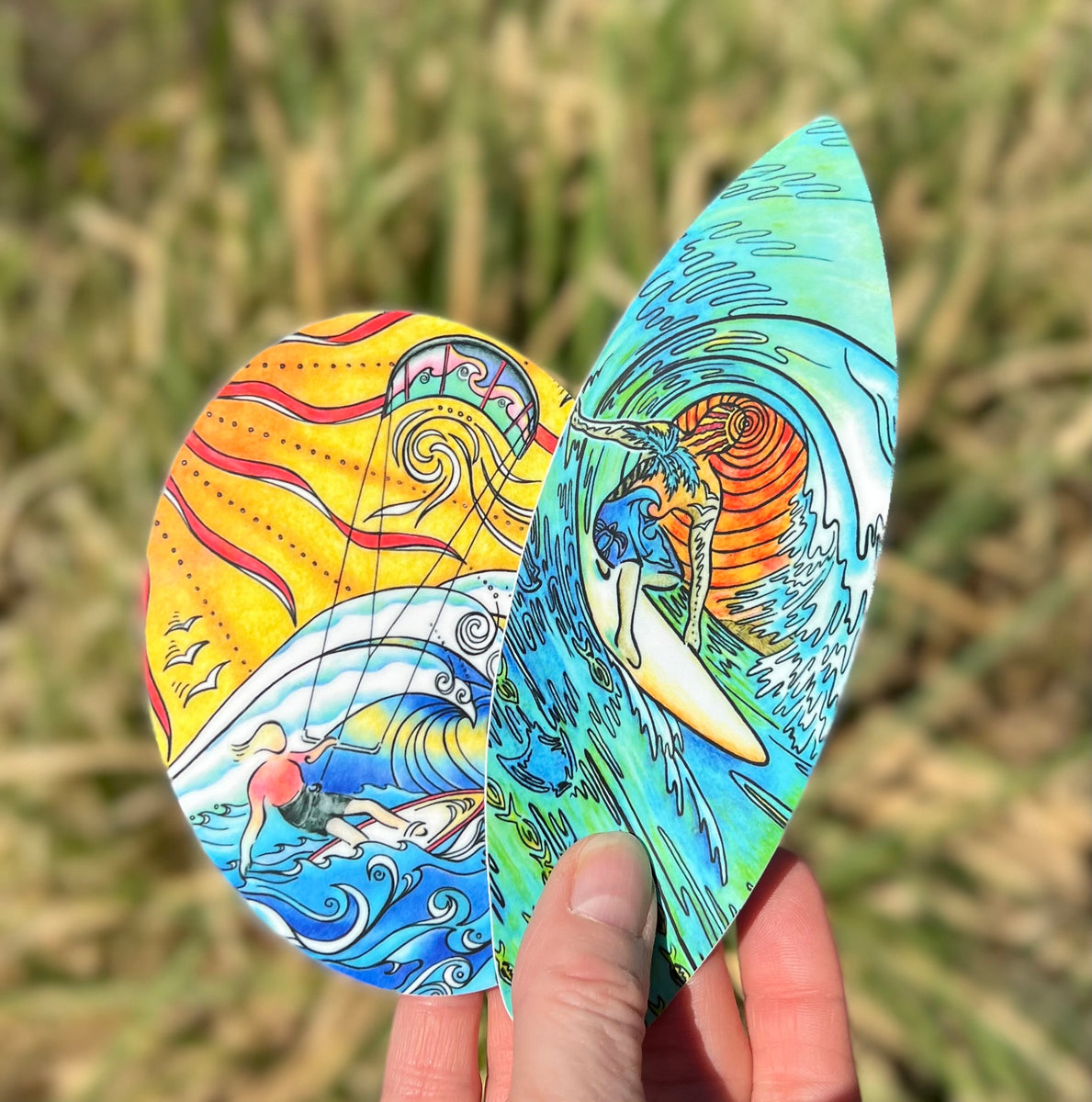 Sunset Surfer Surfboard Sticker – Stephanie Kiker Designs
