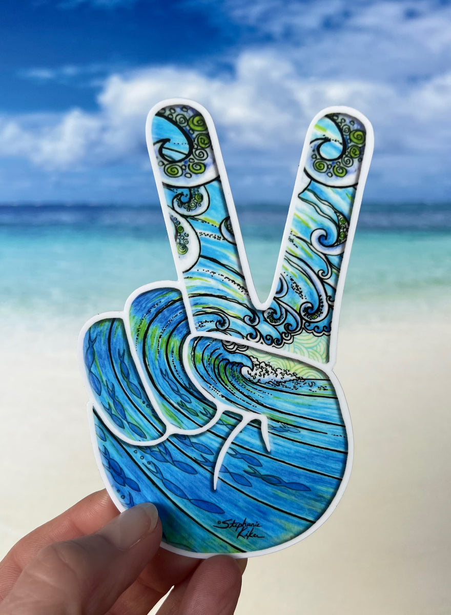 Party Wave Peace Sign Sticker – Stephanie Kiker Designs
