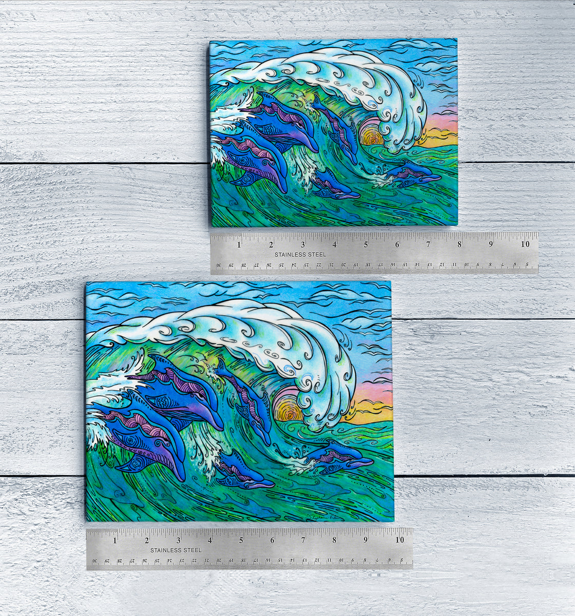 Wave Riding Ceramic Tile Wall Art and Backsplash Tiles by Outer Banks ...