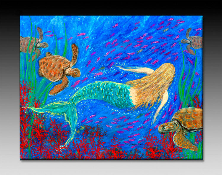 The Mermaid Dance Ceramic Tile Wall Art and Backsplash Tiles by Outer ...